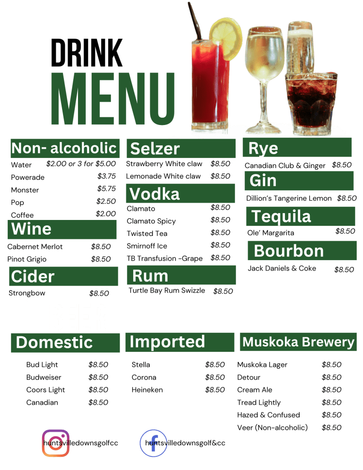 BBQ AT THE TURN MENU – Huntsville Downs Golf Club